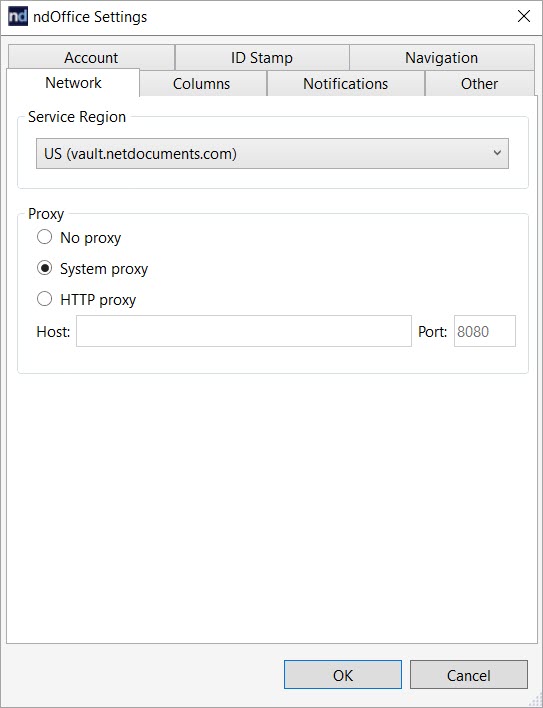 ndOffice Activity Center Settings