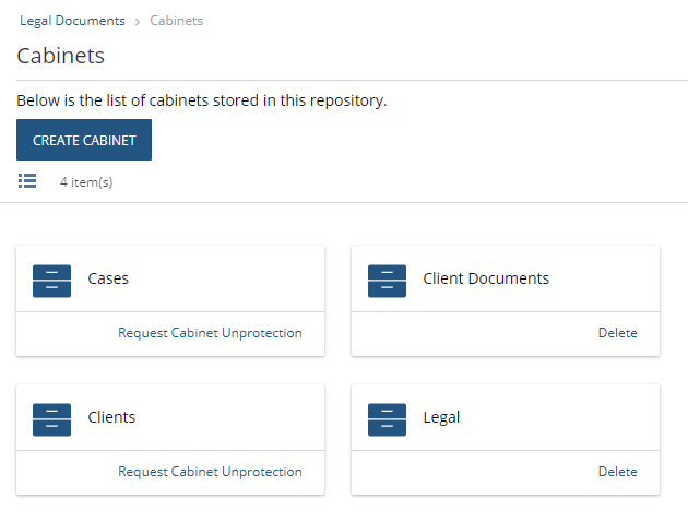 Cabinet Default Access and Security