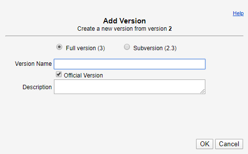 Create a New Version