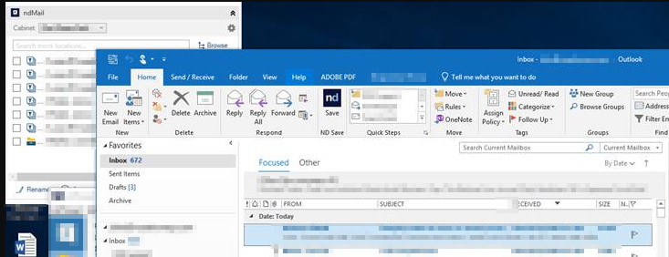 ndMail Predictions Pane becomes separated from Outlook