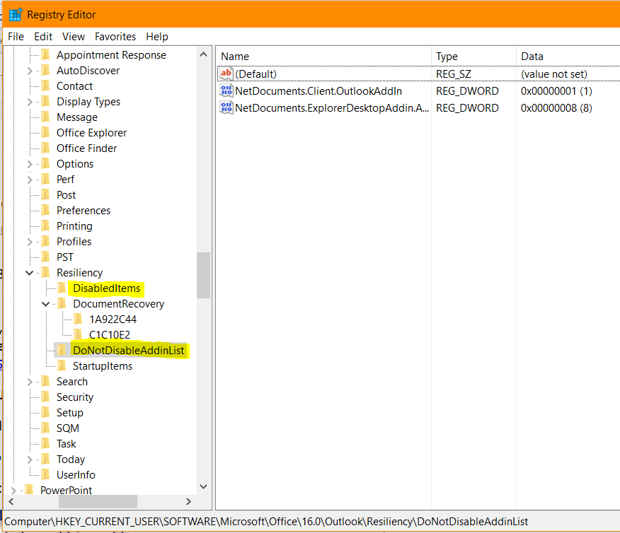 Changing the Load Behavior of the ndOffice Add-ins