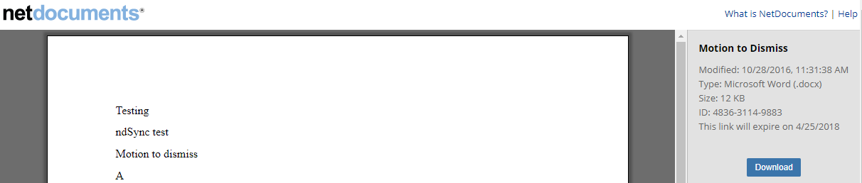 Receiving a Secure Document Link