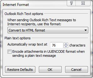 Hyperlinks in email messages broken" or separated onto multiple lines"