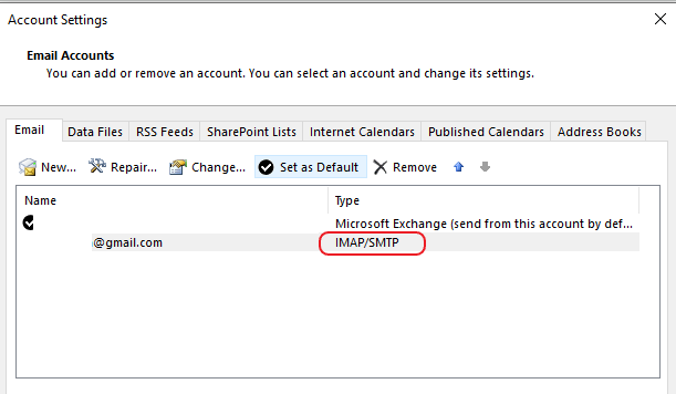 Send and File does not work with IMAP based Outlook setups