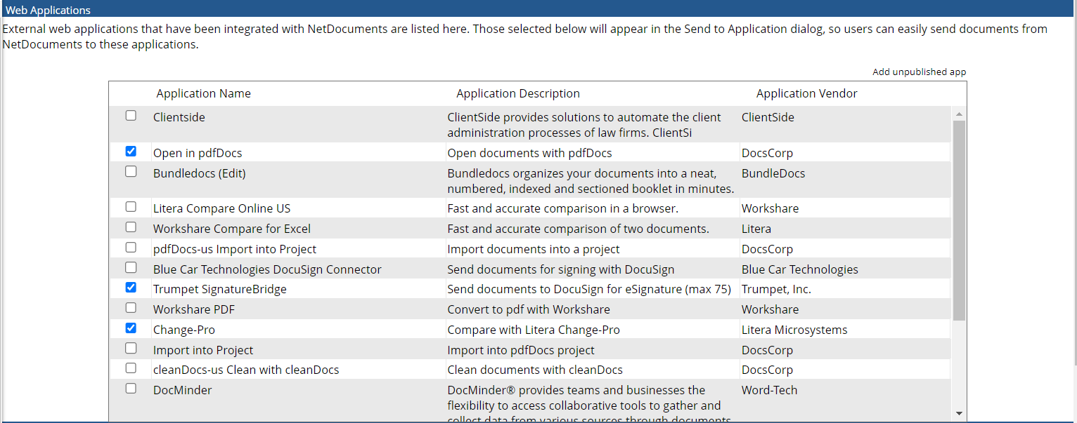 Integrating External Applications