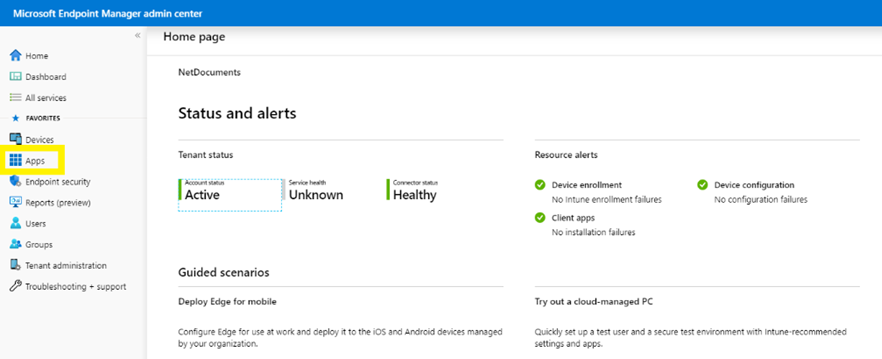 NetDocuments for Intune Configuration and Usage