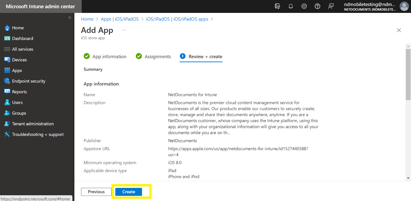 NetDocuments for Intune Configuration and Usage