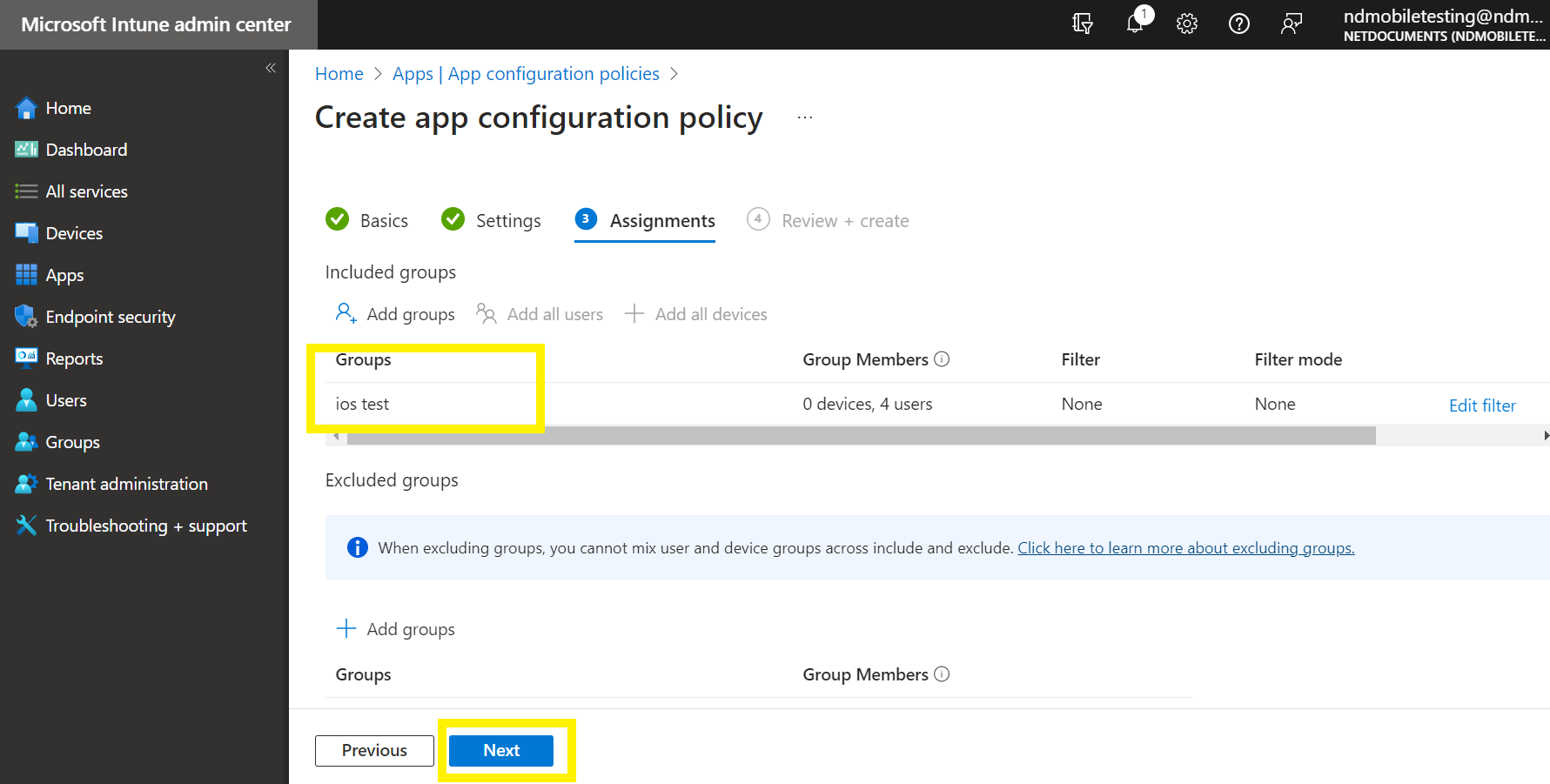 NetDocuments for Intune Configuration and Usage