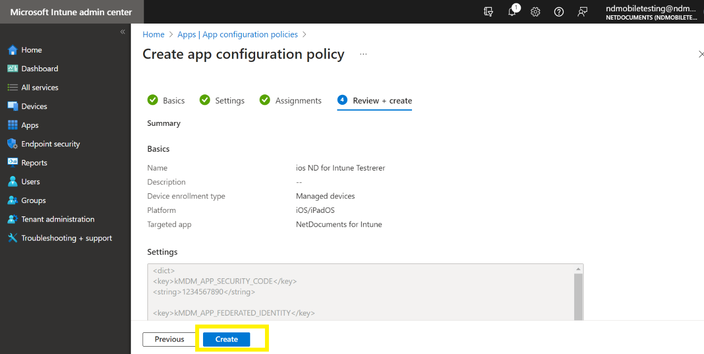 NetDocuments for Intune Configuration and Usage