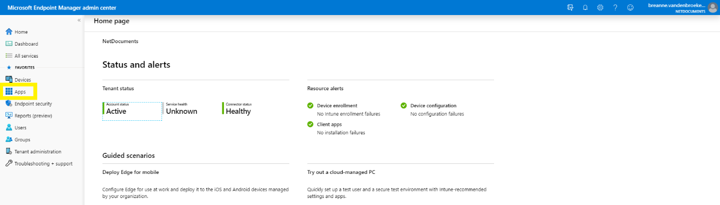 NetDocuments for Intune Configuration and Usage