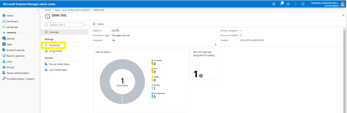 NetDocuments for Intune Configuration and Usage