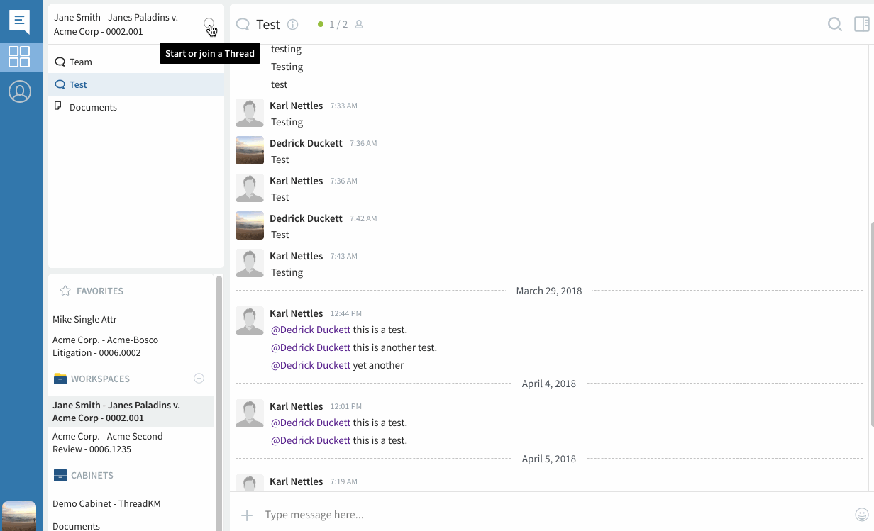 NetDocuments ndThread