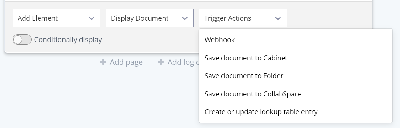 PatternBuilder Trigger Actions