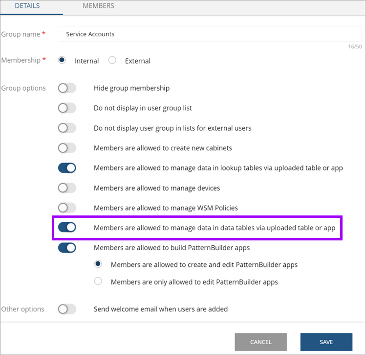 NetDocuments Data Tables