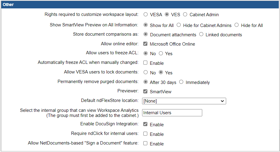 Cabinet Administration Overview
