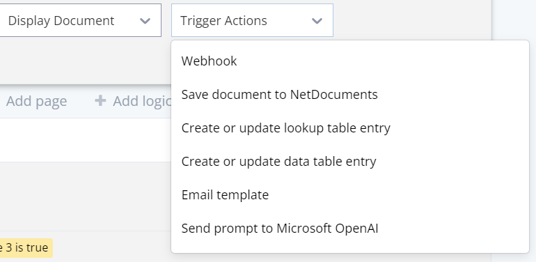 PatternBuilder Trigger Actions