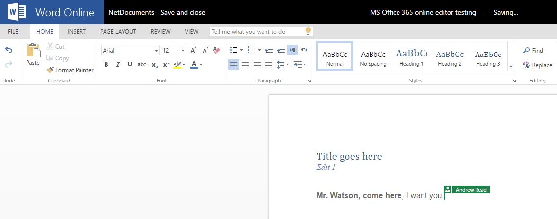 Microsoft Office 365 for NetDocuments