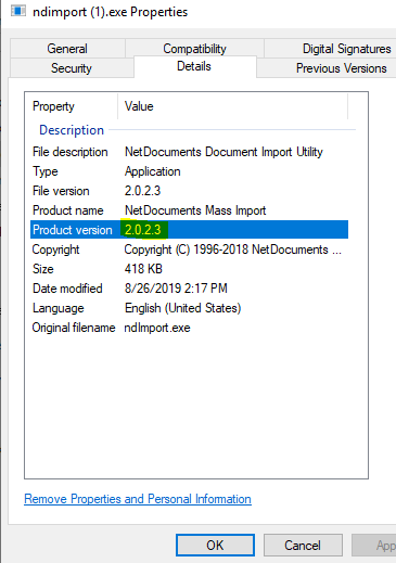 How to Find Version Information for NetDocuments Applications
