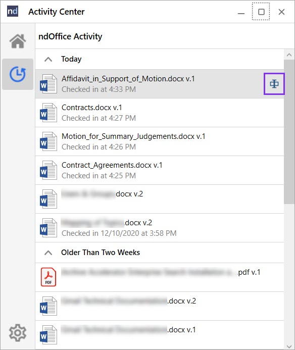 ndOffice Activity Center Overview