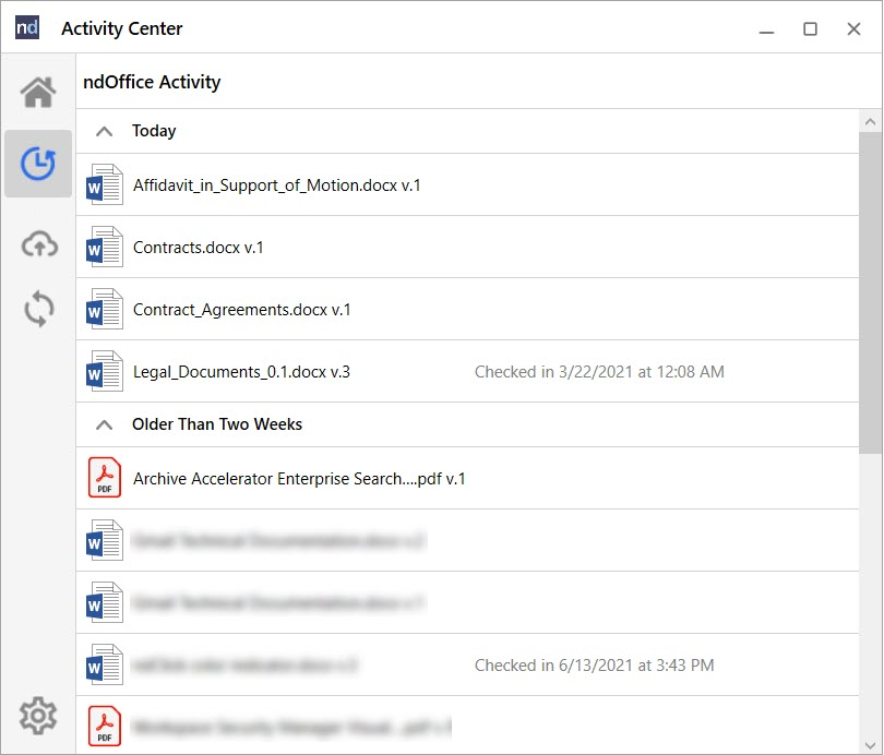 ndOffice Activity Center Overview