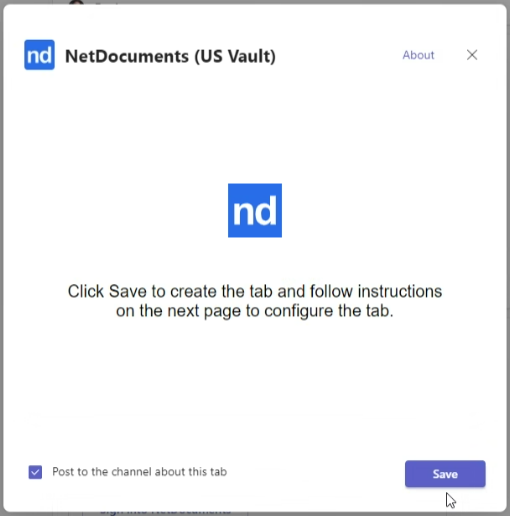 NetDocuments for Microsoft Teams (ChatLink)