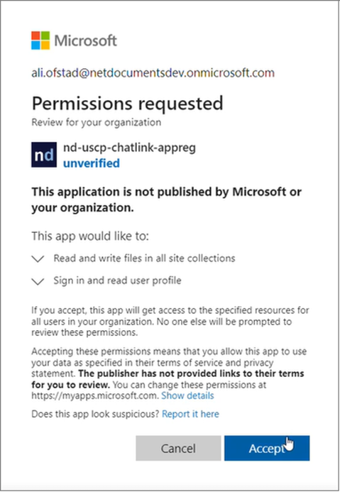 NetDocuments for Microsoft Teams (ChatLink)