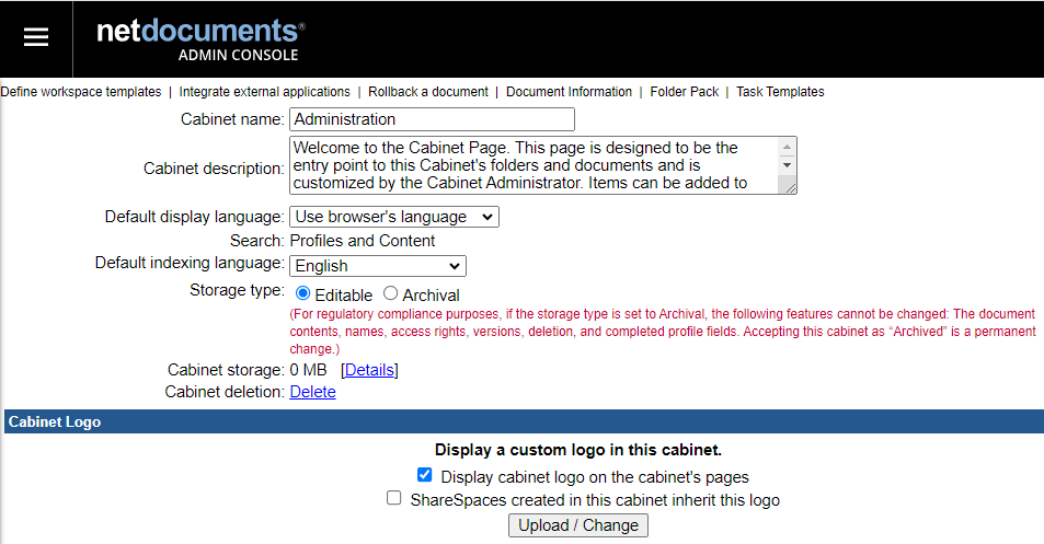 Cabinet Administration Overview