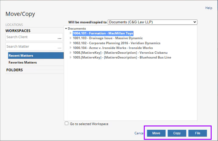 Move/Copy a Document
