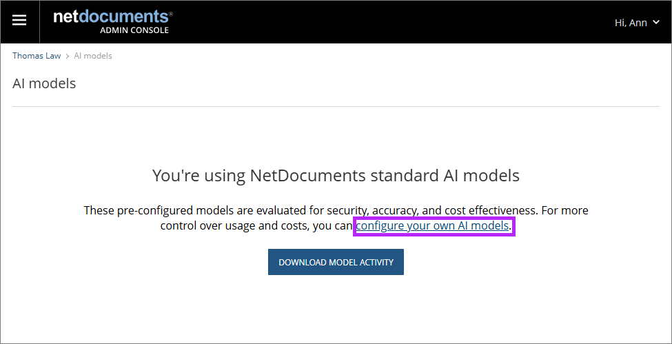ND MAX Bring Your Own Model (BYOM)