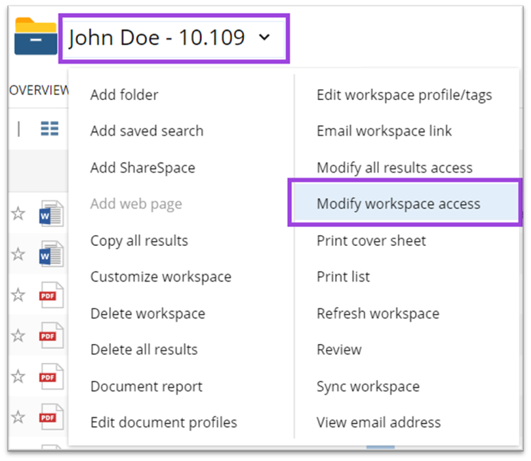 Workspace Access